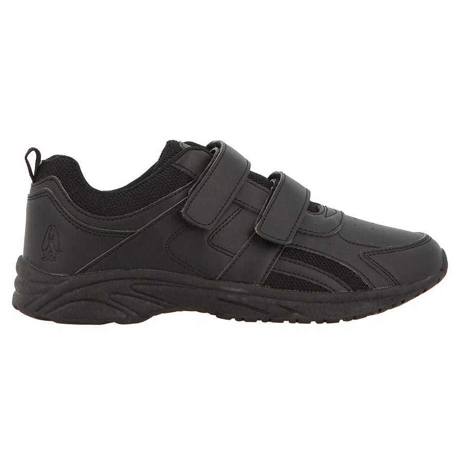 DEUCE BIG KIDS VELCRO TRAINER BLACK - Hush Puppies